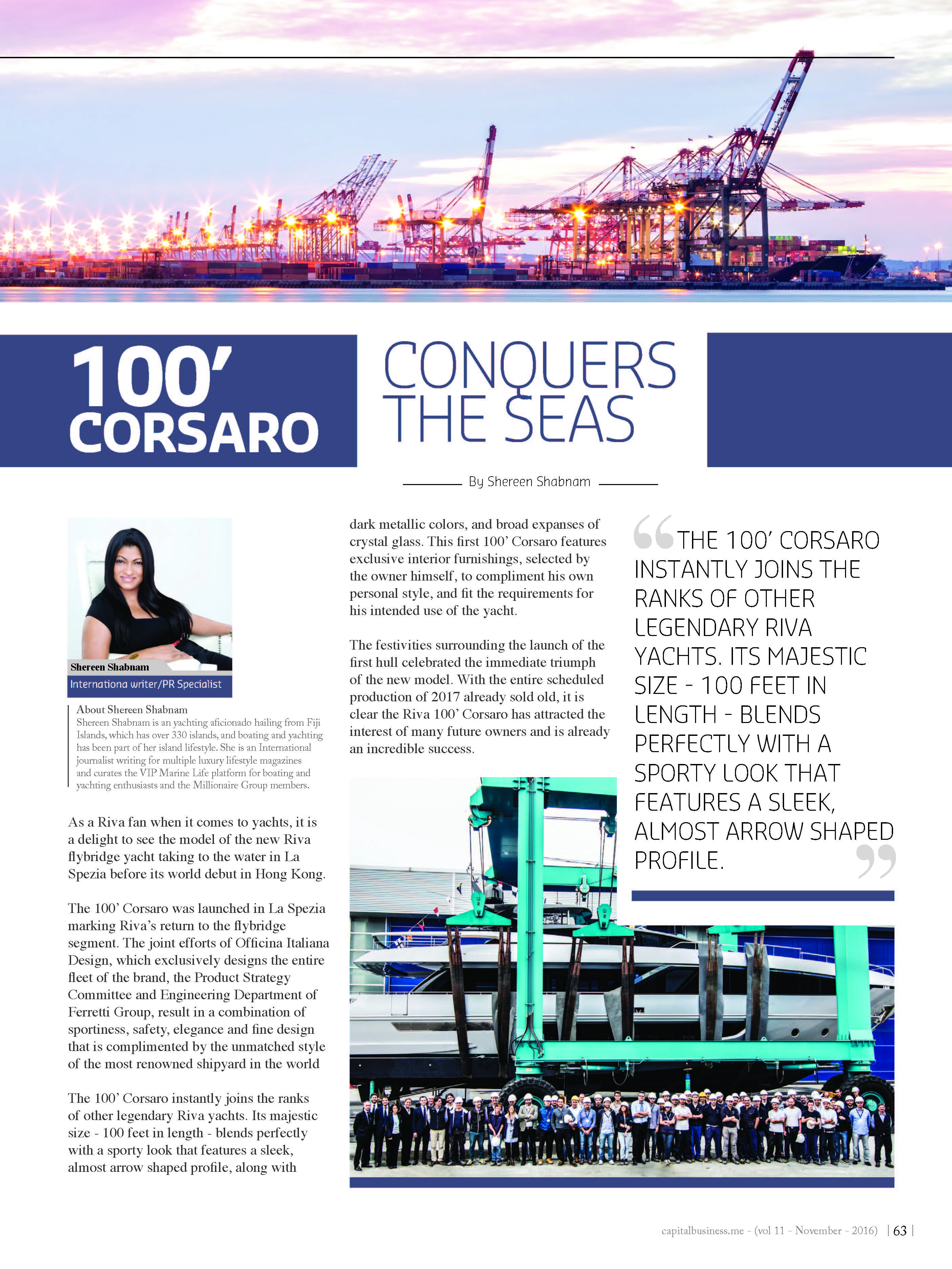 100' Corsaro conquers the seas - Shereen Shabnam